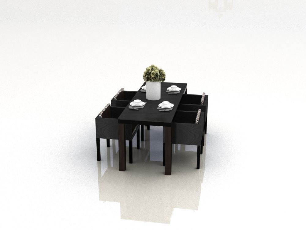 tables dining table and chairs 3D model | CGTrader
