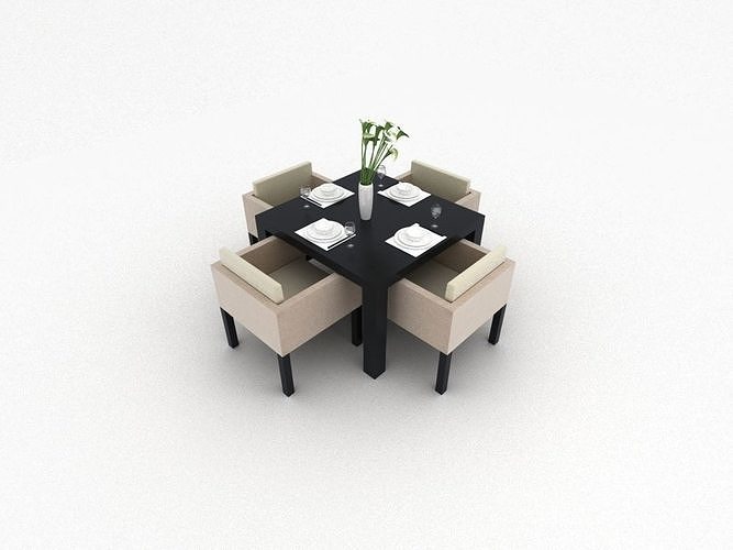 tables dining table and chairs 3D model | CGTrader