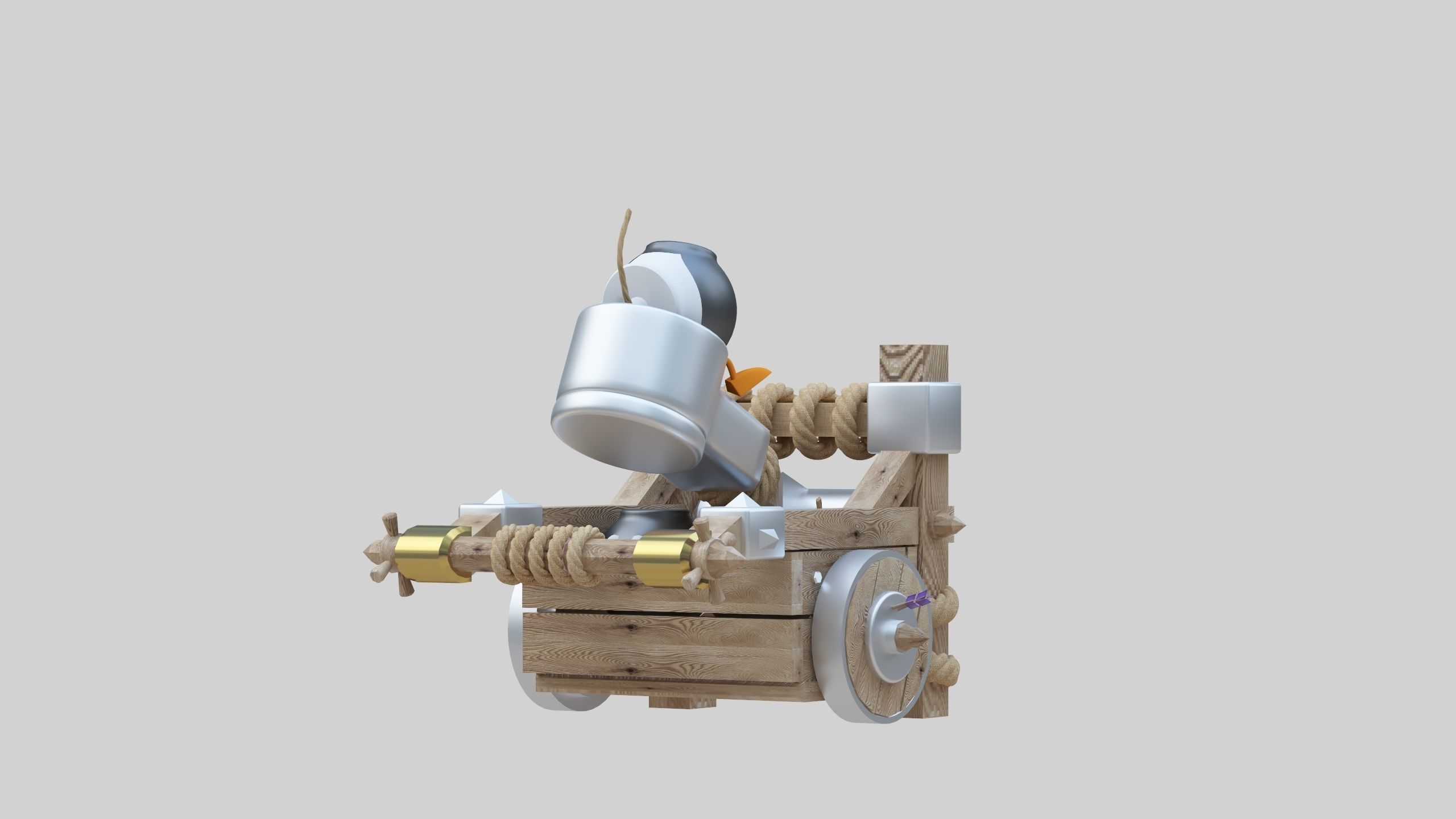 Cartoon Catapult 3D model | CGTrader