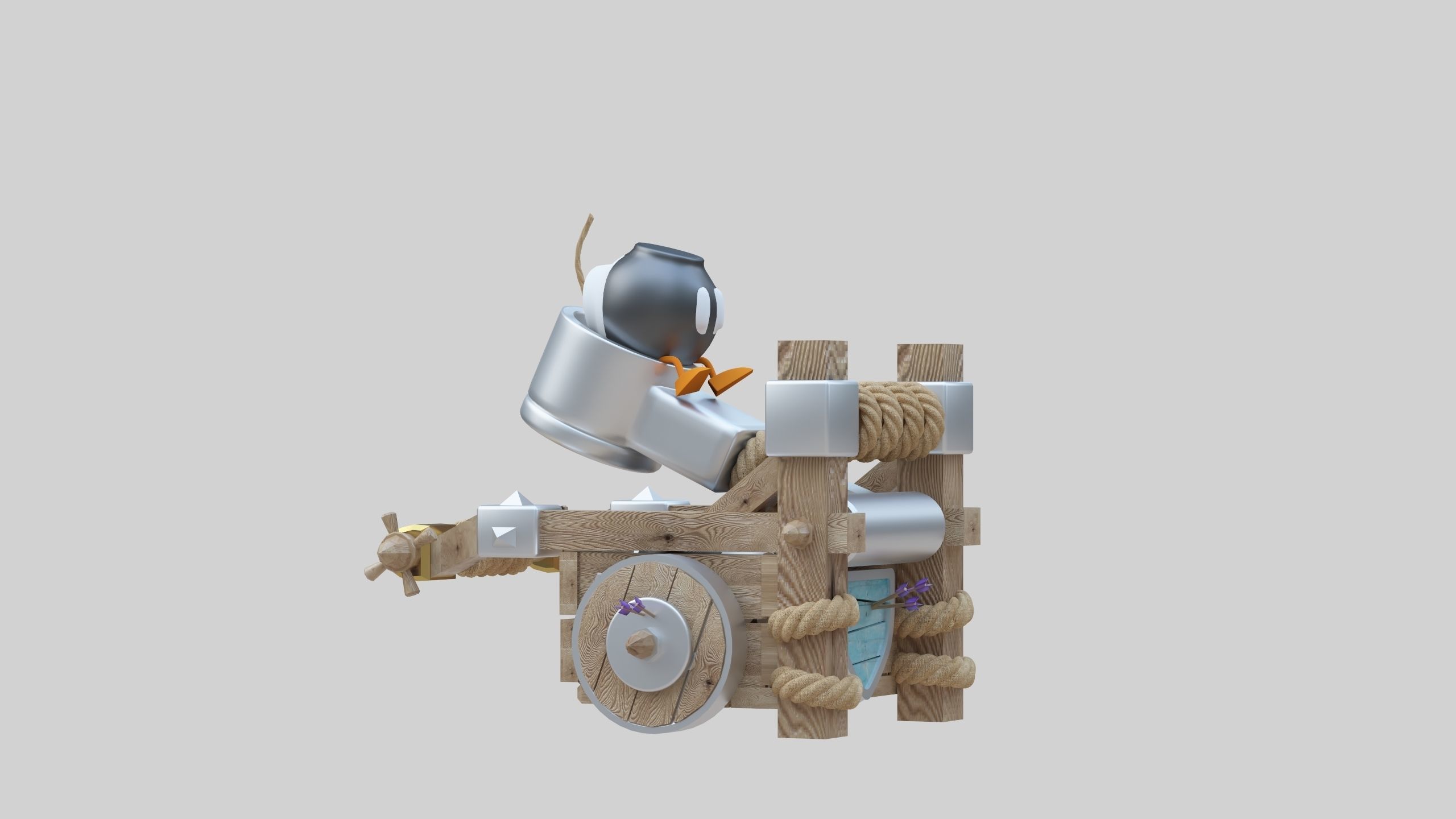 Cartoon Catapult 3D model | CGTrader