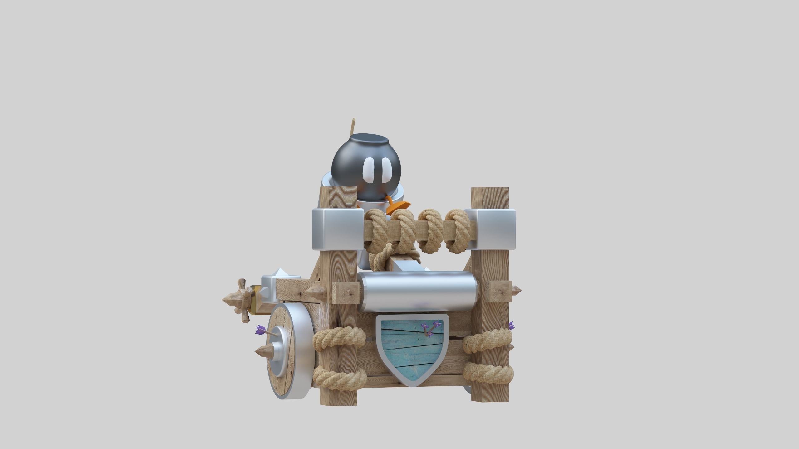 Cartoon Catapult 3D model | CGTrader