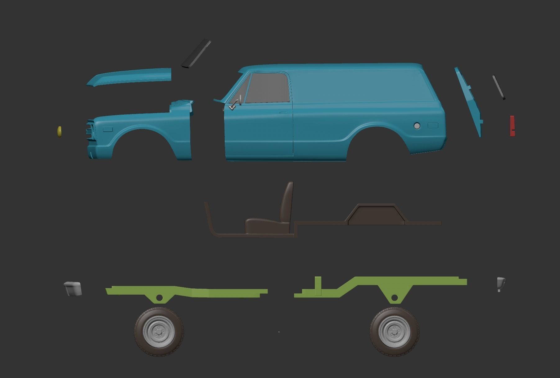 CHEVY C10 PANEL TRUCK 1968 3D model 3D printable | CGTrader