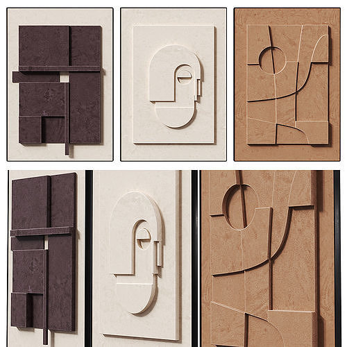 Geometric Canvas Wall Art 3D model | CGTrader