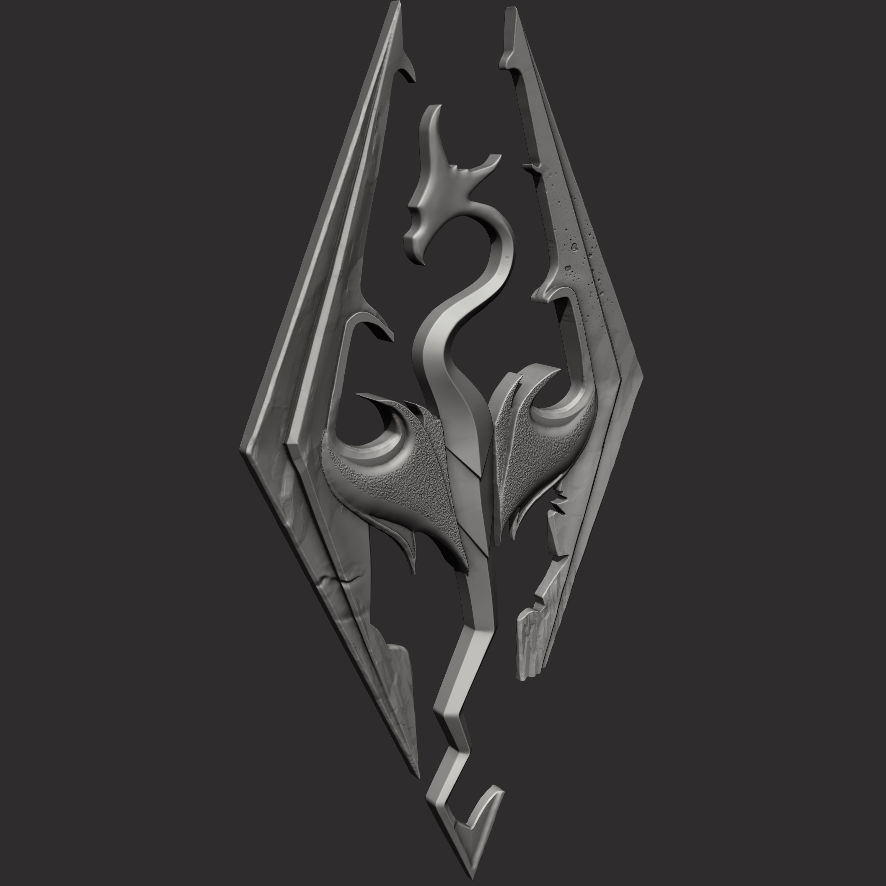 Skyrim elder scrolls logo 3D model 3D printable | CGTrader
