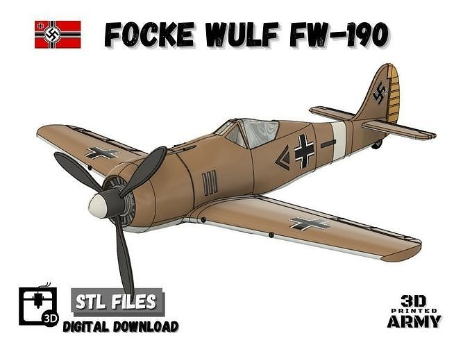 FOCKE WULF FW-190 A4- STL files - 3D printing 3D model 3D printable ...