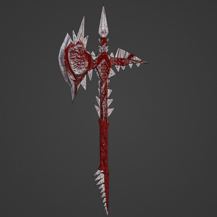 3D model Stylized lizard axe weapon PBR low-poly Game ready VR / AR ...