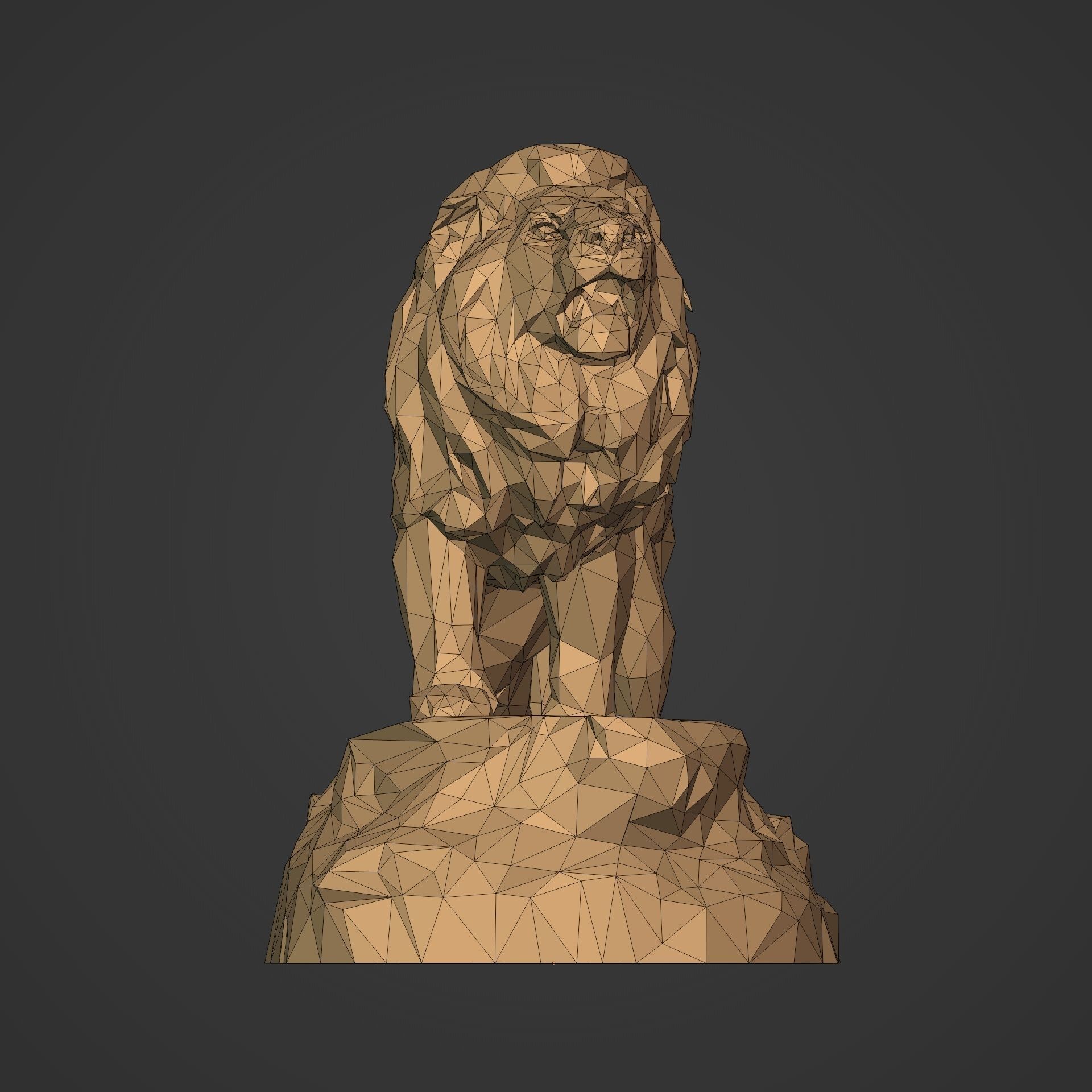 3D model 3D Printable Model Polygonal Lion Statue VR / AR / low-poly ...