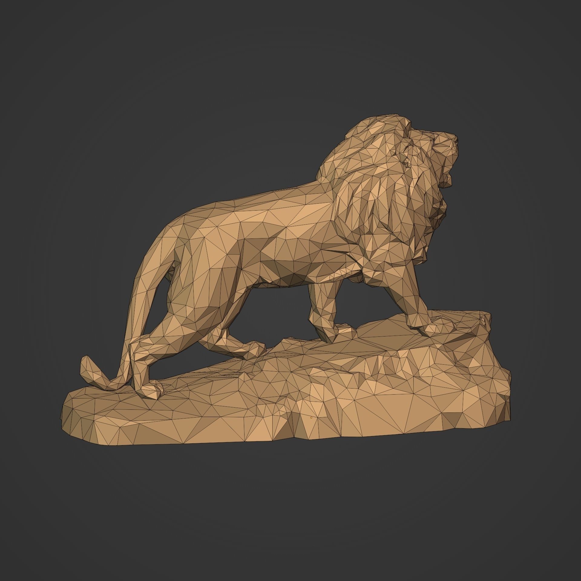 3D model 3D Printable Model Polygonal Lion Statue VR / AR / low-poly ...