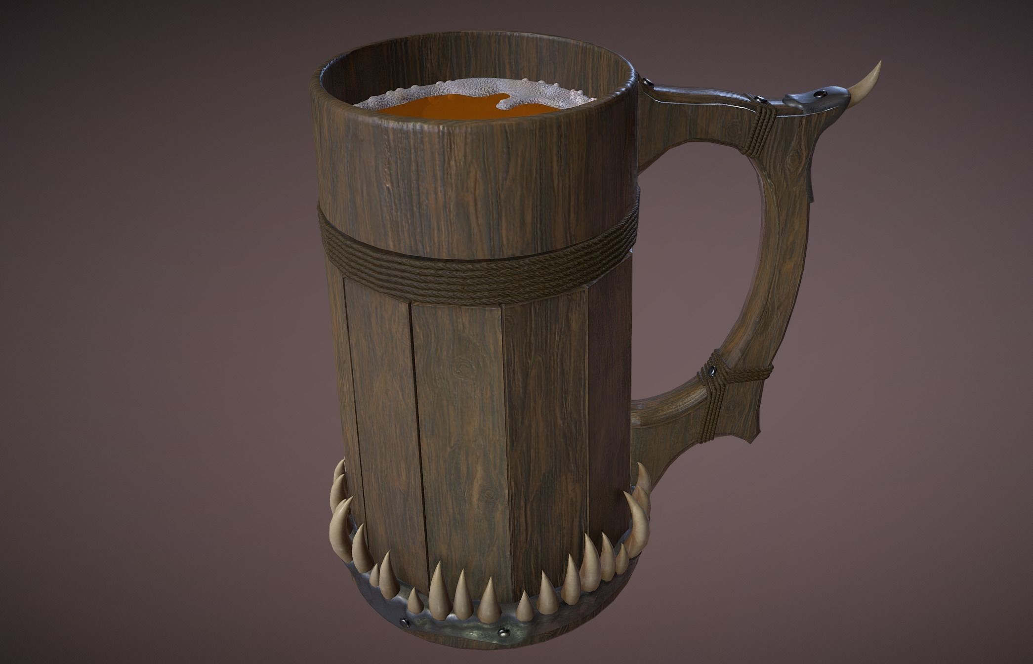 3D model Beer Jug with Orc teeth VR / AR / low-poly | CGTrader