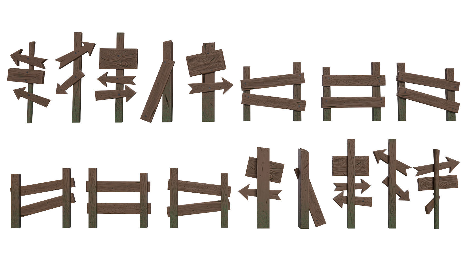 3D model Set of pointers and fences VR / AR / low-poly | CGTrader