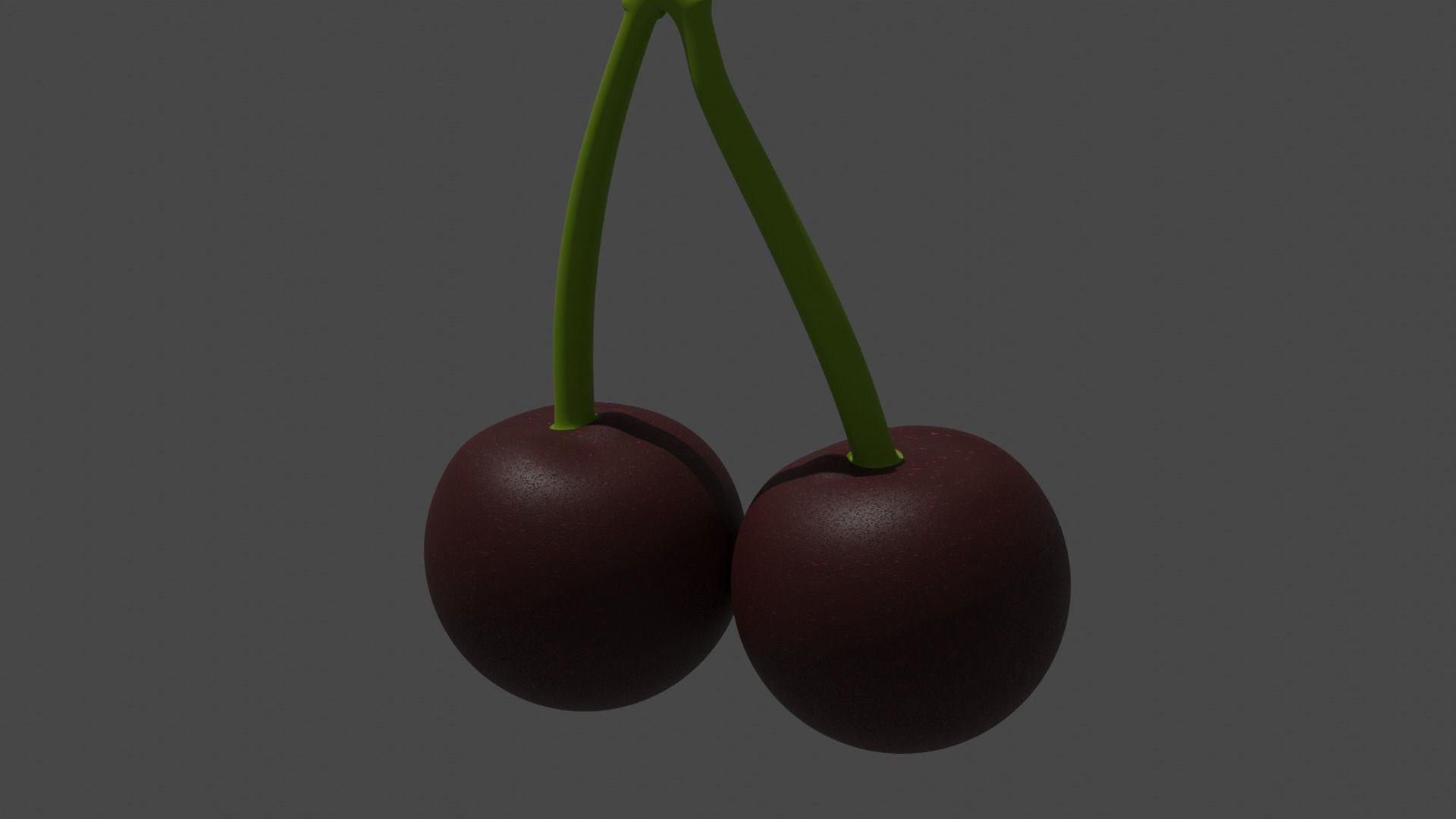 Cherry two cherries on branch 3D model | CGTrader