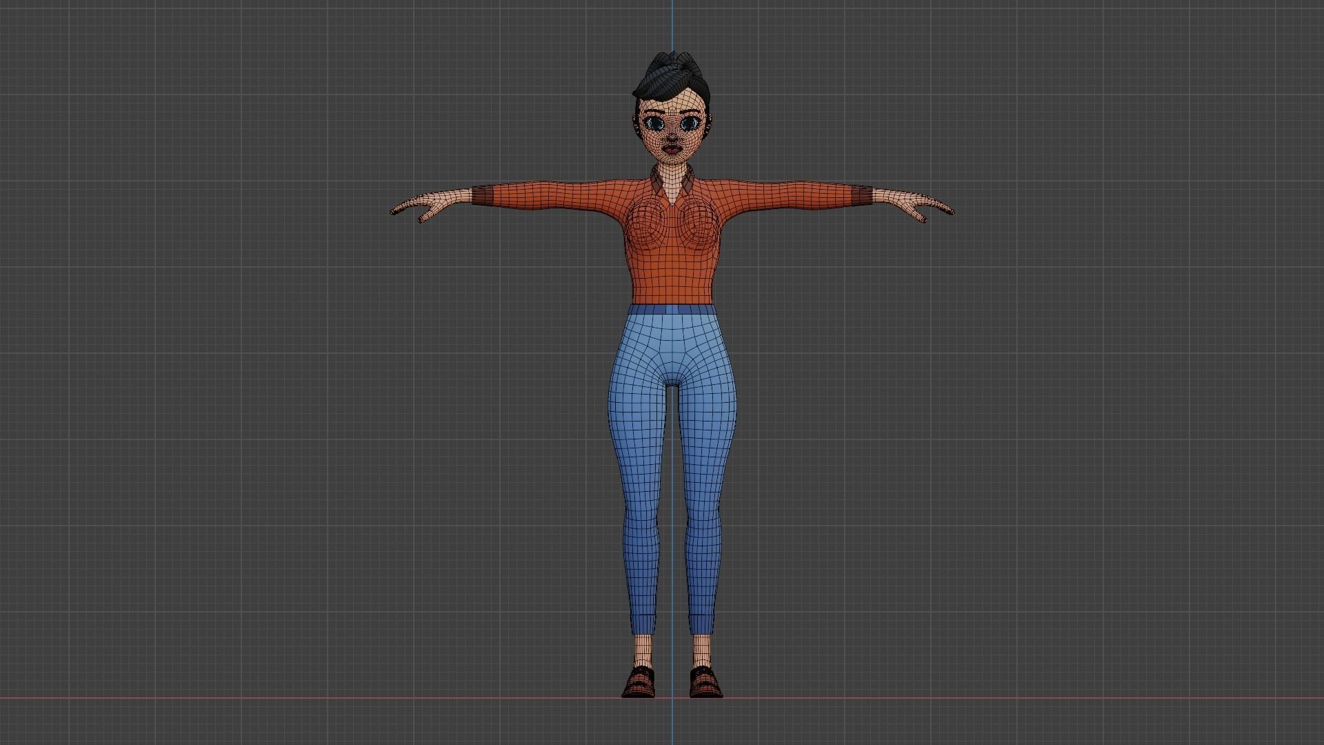 Female cartoon character free VR / AR / low-poly 3D model | CGTrader
