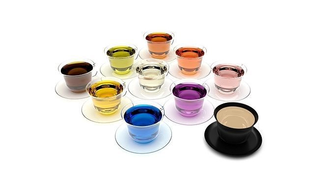 Different Flavors of Tea Set 3D model | CGTrader