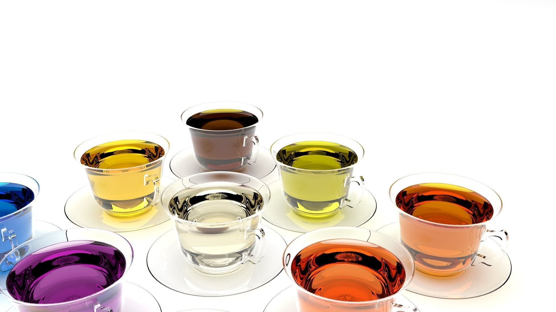 Different Flavors of Tea Set 3D model | CGTrader