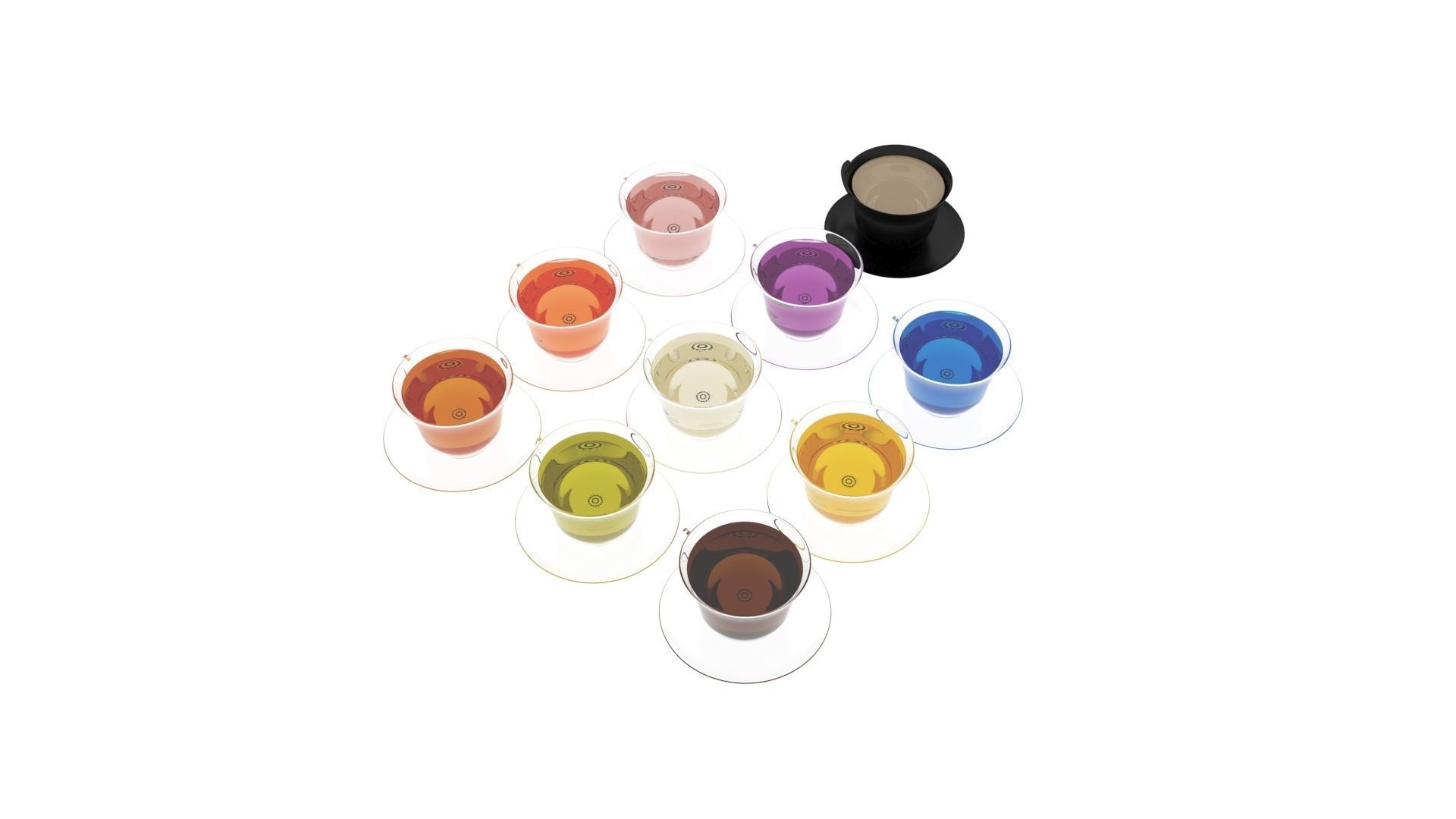 Different Flavors of Tea Set 3D model | CGTrader