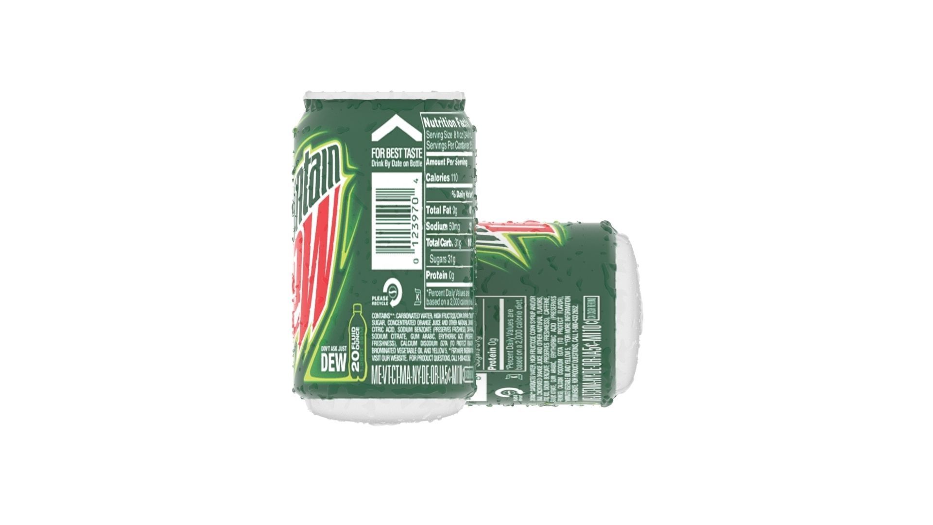Wet Mountain Dew Cans 3D model | CGTrader