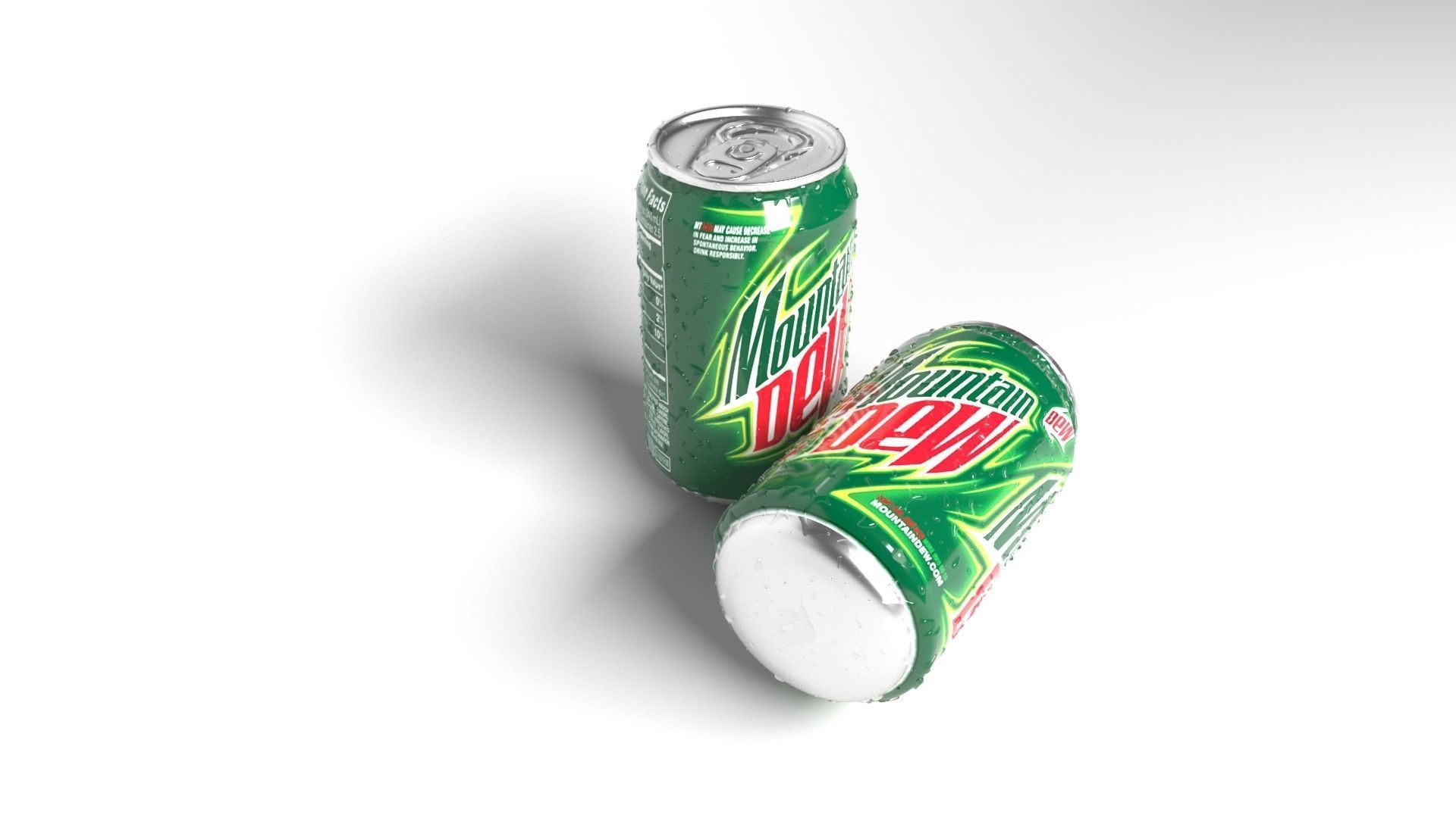 Wet Mountain Dew Cans 3D model | CGTrader