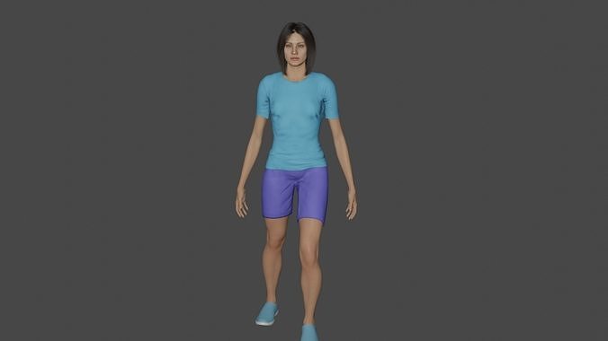Human Female Character 3D Blend File 3D model rigged | CGTrader