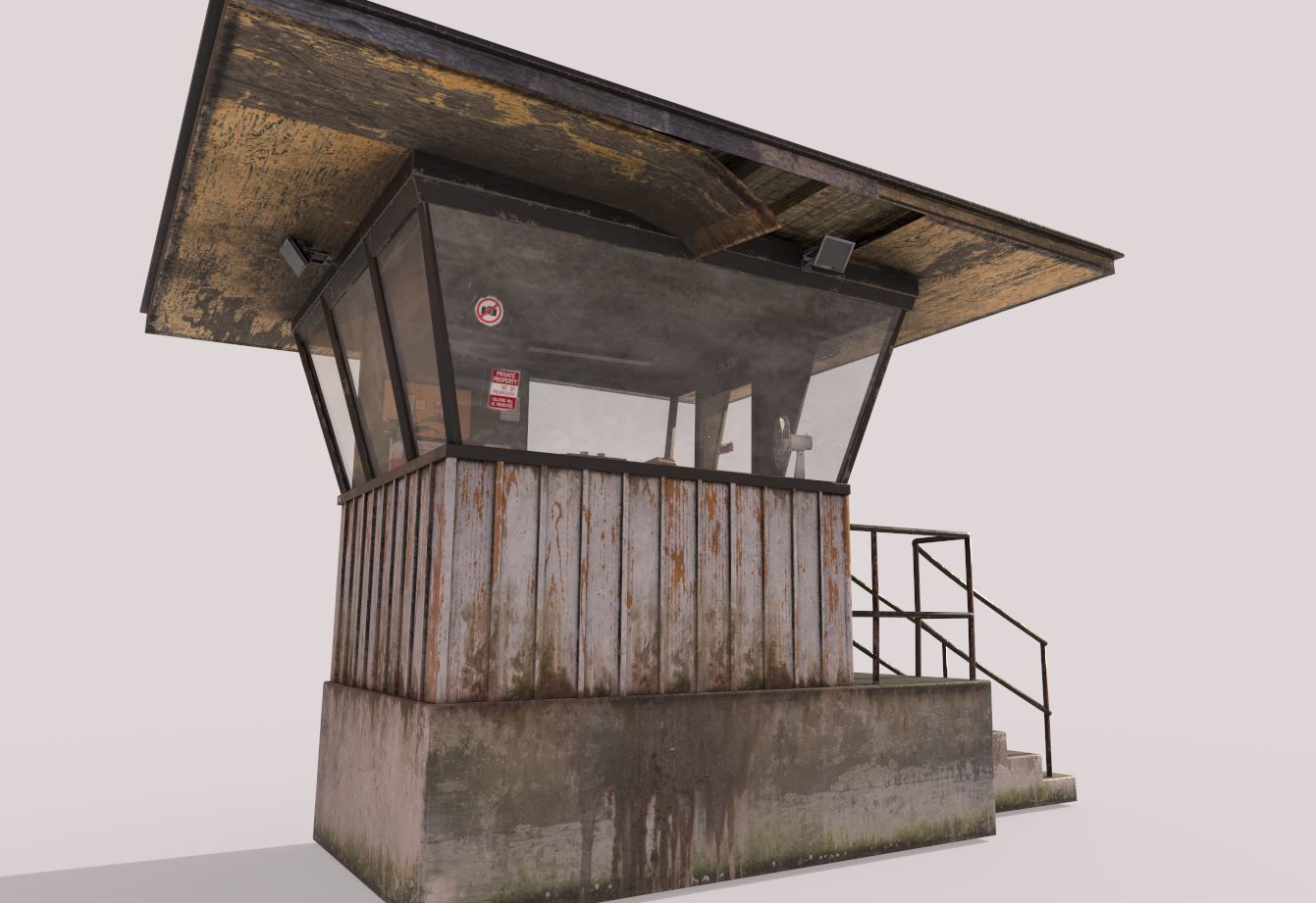Old Security Booth 3D model | CGTrader