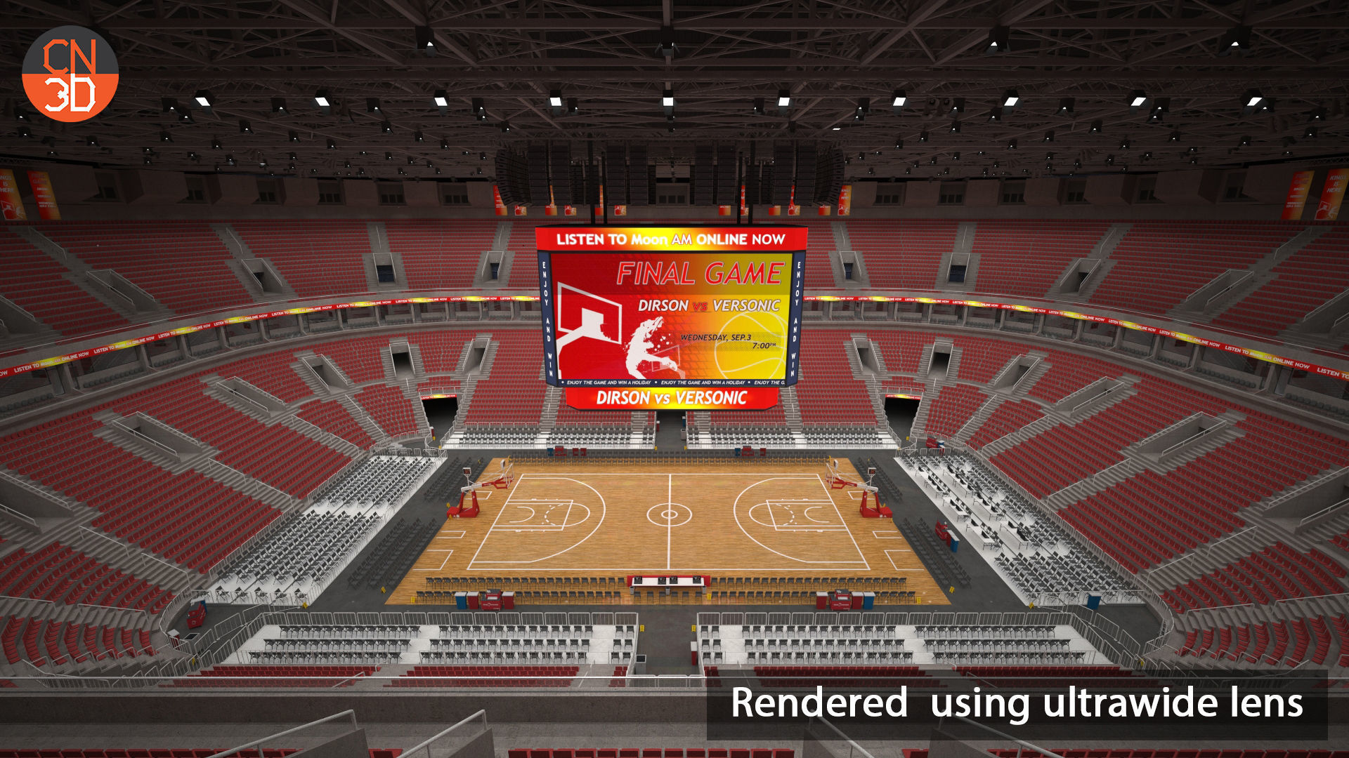 3D model Basketball arena v2 - interior - low poly VR / AR / low-poly | CGTrader