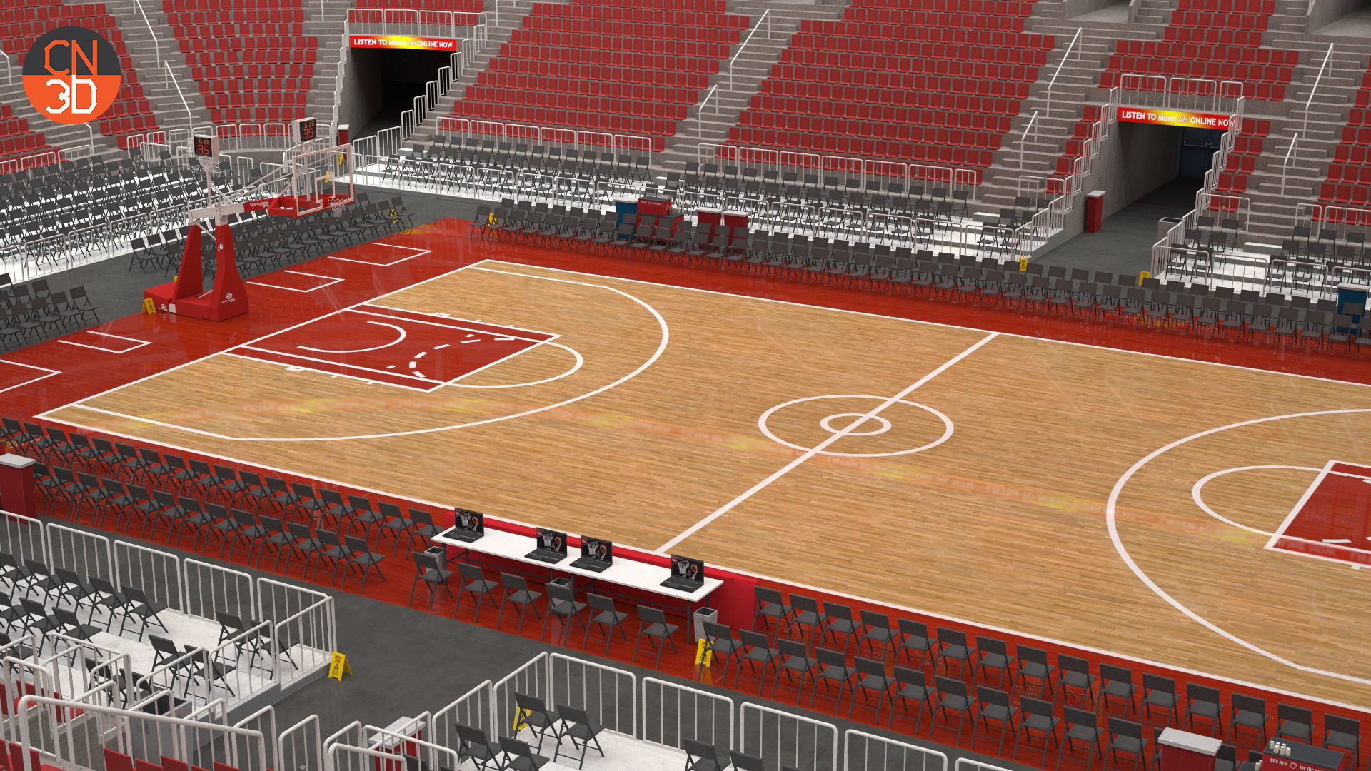 3D model Basketball arena v2 - interior - low poly VR / AR / low-poly ...