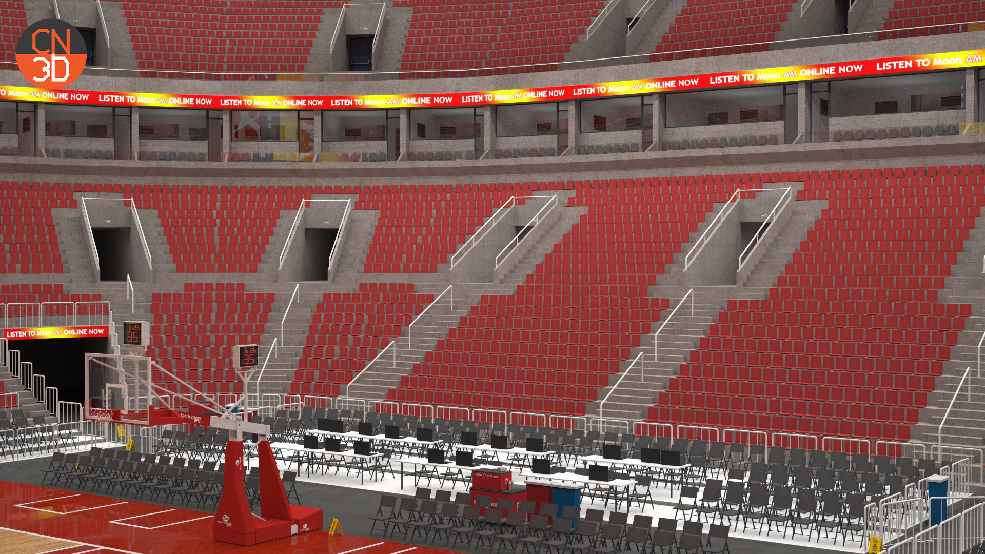 3D model Basketball arena v2 - interior - low poly VR / AR / low-poly ...