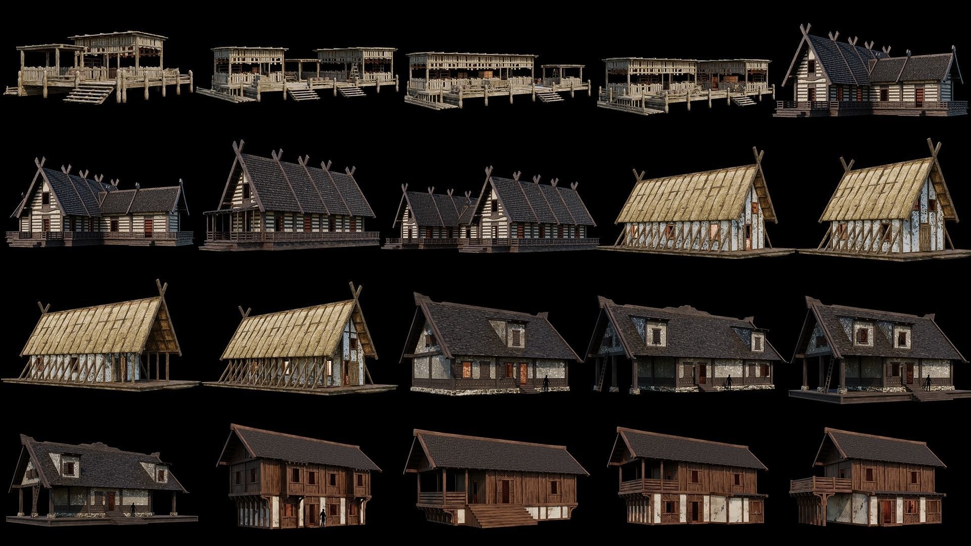 3D model 1 - 100 OLD MEDIEVAL HISTORICAL BUILDINGS PACK 4K GameReady VR ...