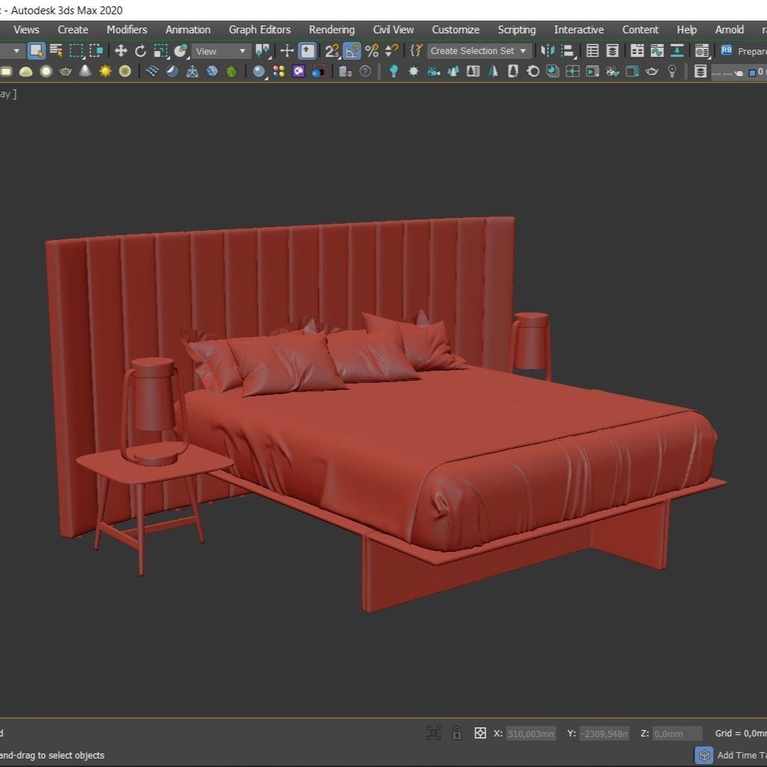 3D model Roche Bobois Backstage Bed VR / AR / low-poly | CGTrader