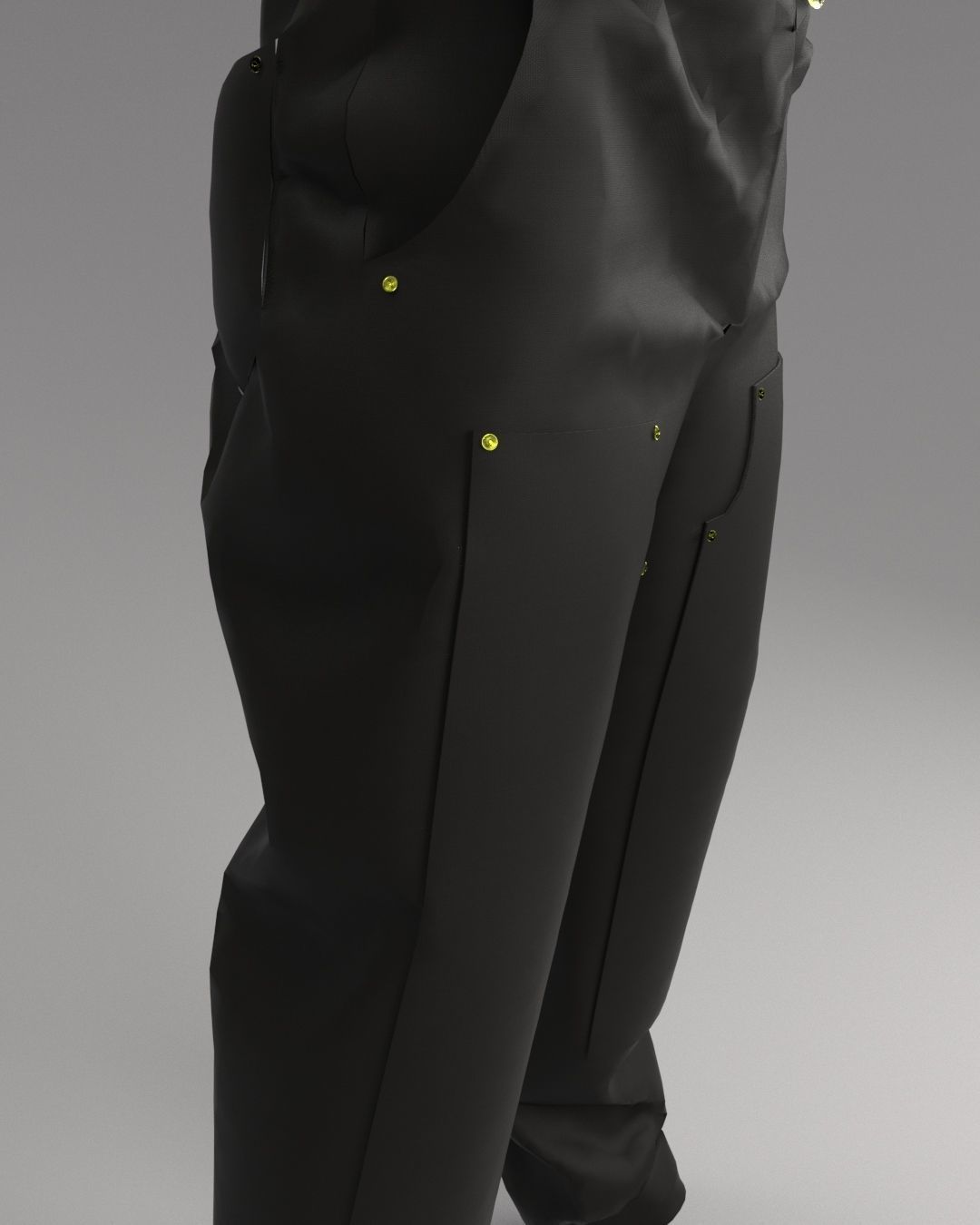 Loose Fit Double Front Knee Work Pants Carhartt Dickies 3D model | CGTrader
