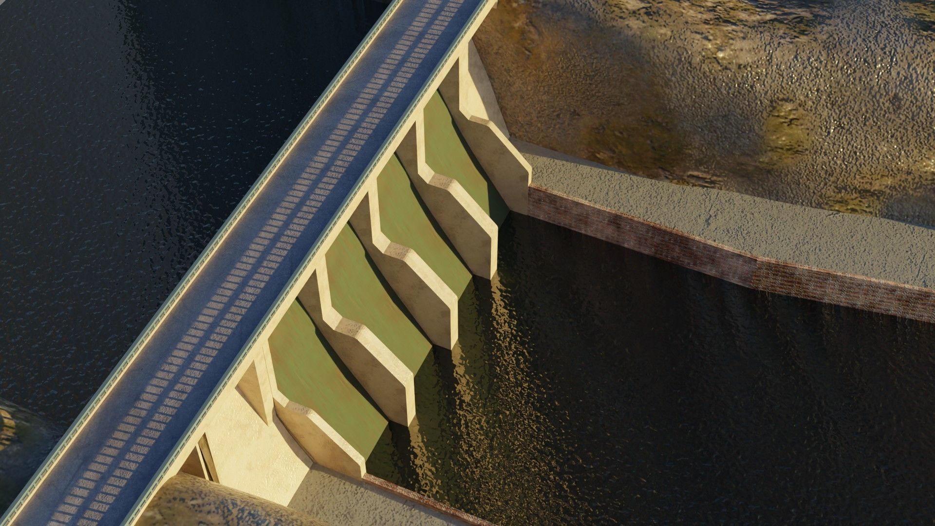 3D model Dam - Low Poly - Game Ready - PBR hydroelectric VR / AR / low ...