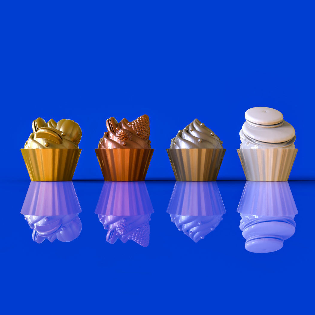 Cupcakes collection four 3D model 3D printable | CGTrader