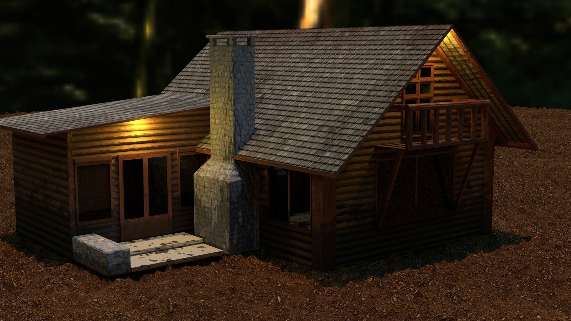 3D model Log cabin VR / AR / low-poly | CGTrader