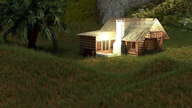 3D model Log cabin VR / AR / low-poly | CGTrader