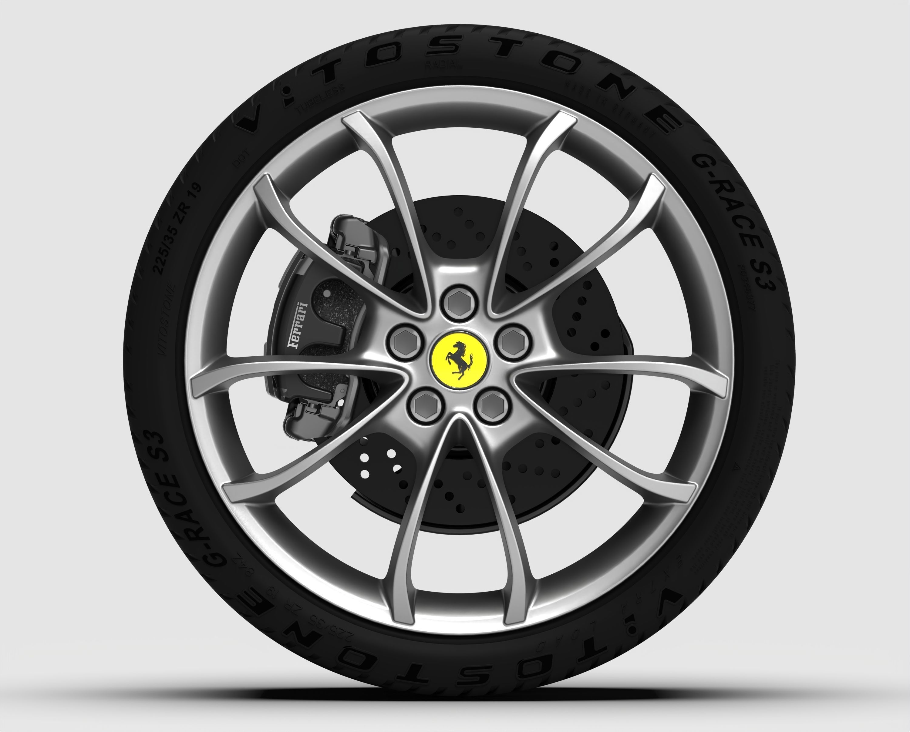 Original Ferrari F430 rim wheel front 7-5 x 19 BBS design 3D model ...