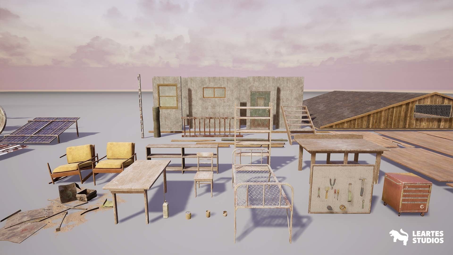 3D model Post Apocalyptic Desert Environment VR / AR / low-poly | CGTrader