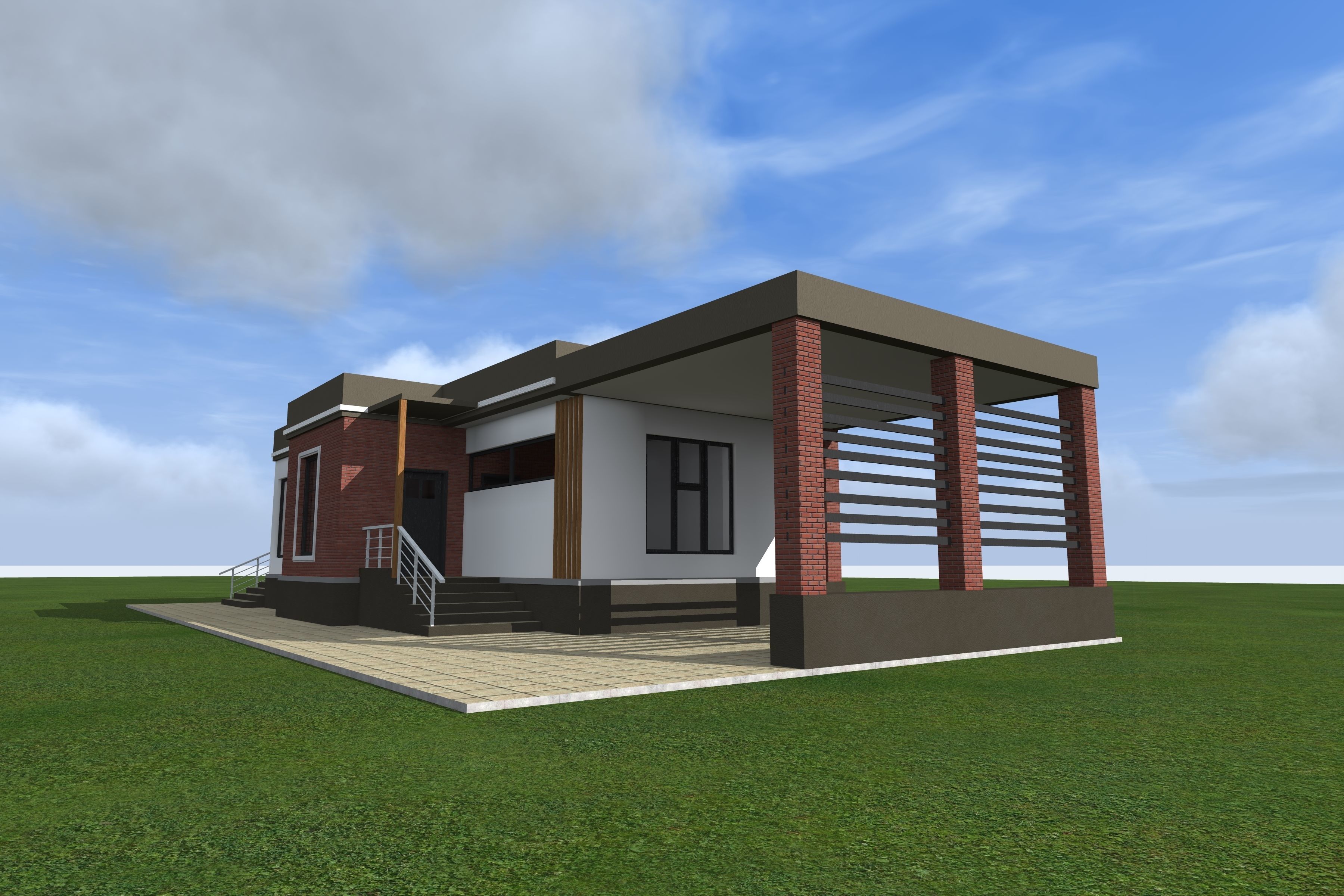 moden house with plan 3D model | CGTrader