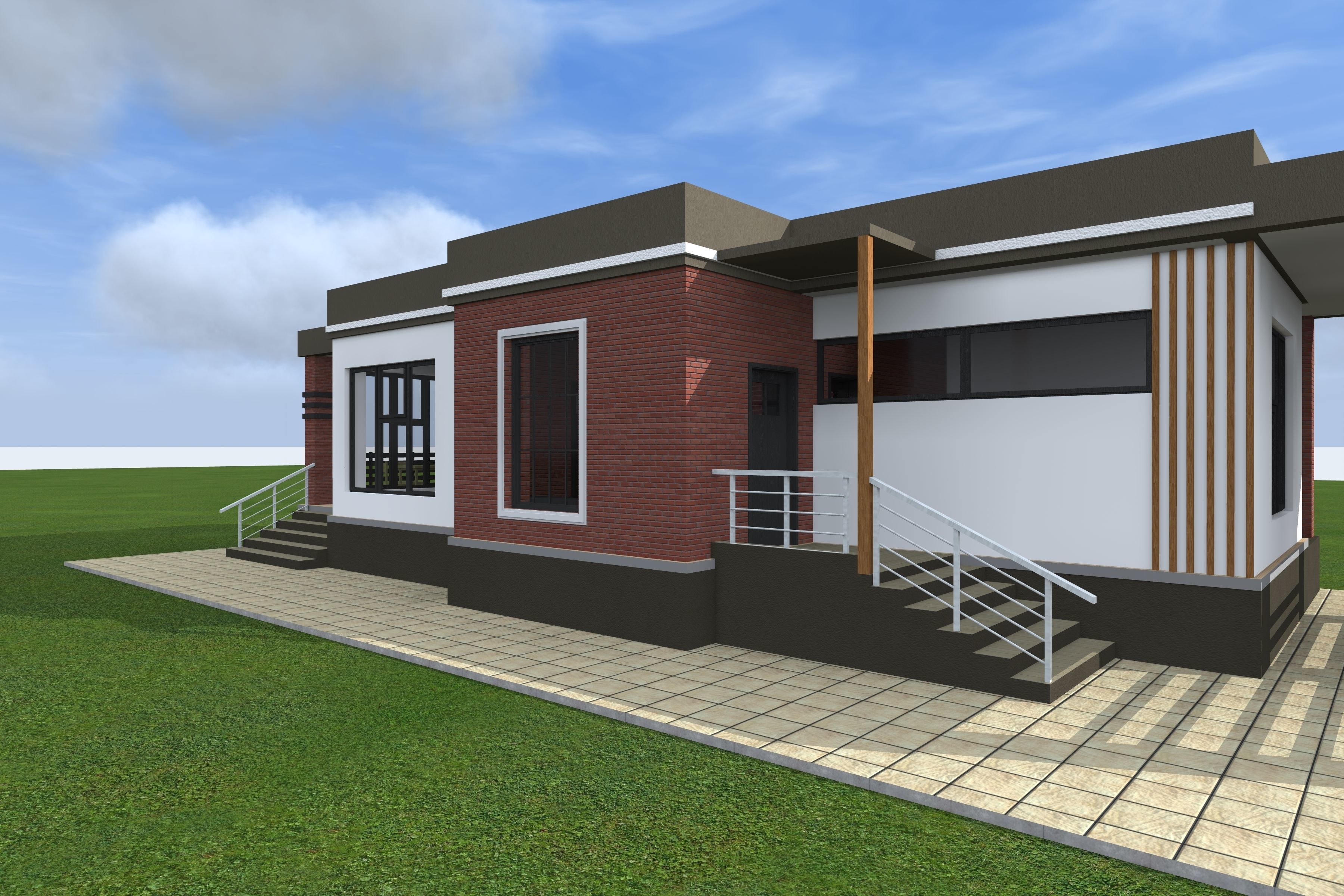moden house with plan 3D model | CGTrader