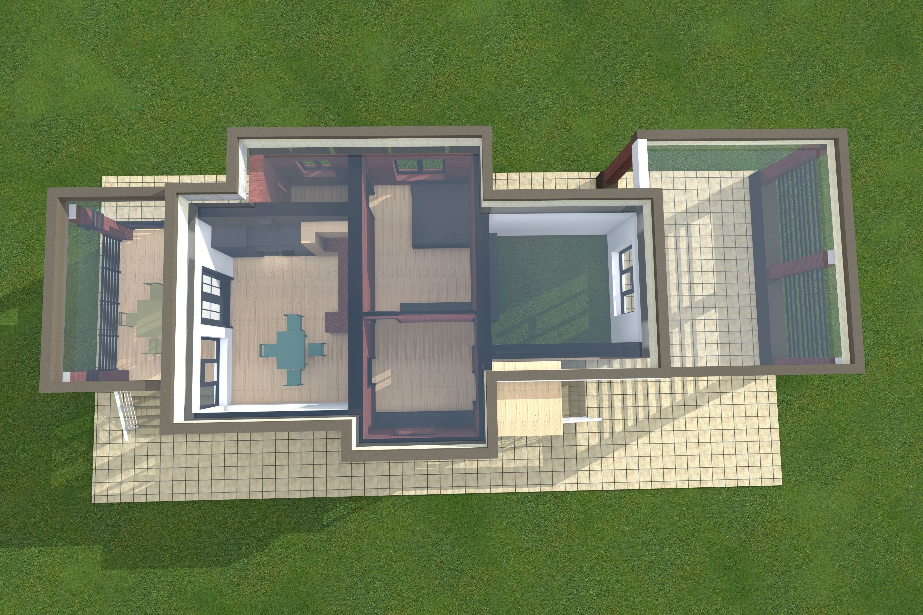 moden house with plan 3D model | CGTrader