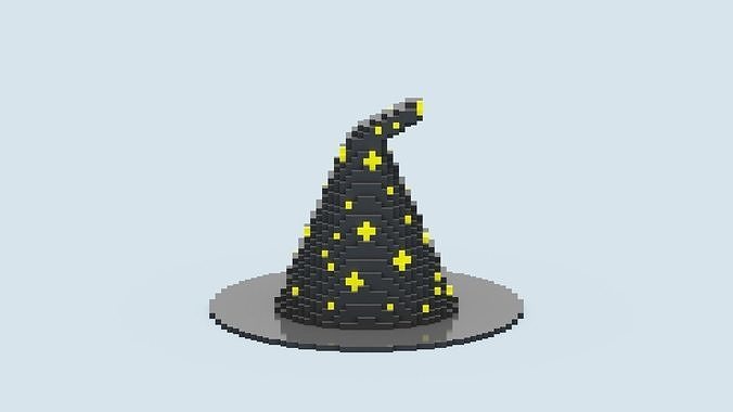 3D model Voxel Wizard Hat VR / AR / low-poly | CGTrader