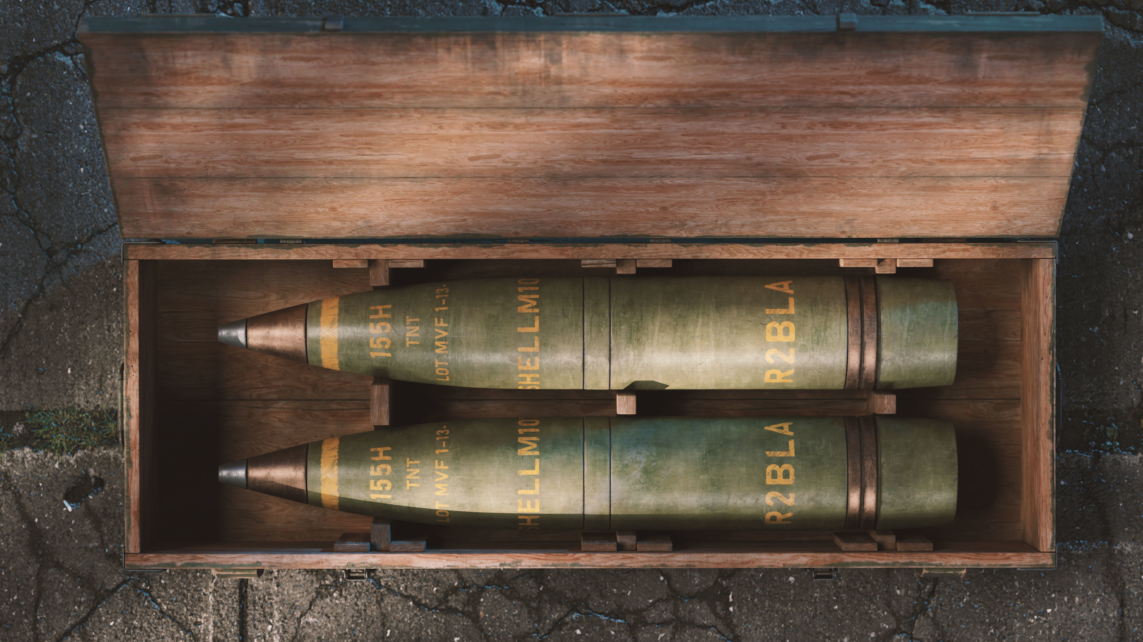 Ammo crate with shell 3D model | CGTrader