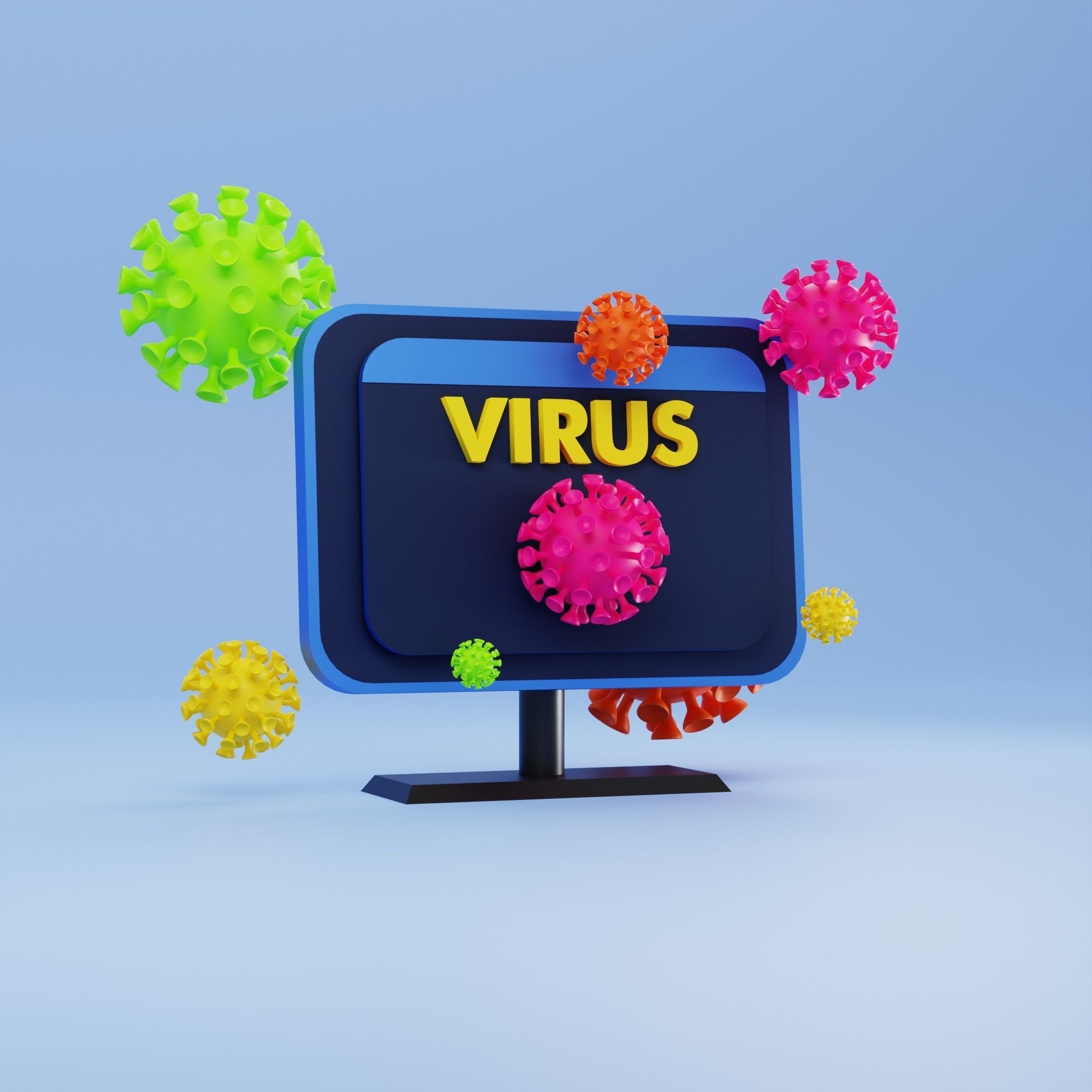3D Illustration computer infected Virus 3D model | CGTrader