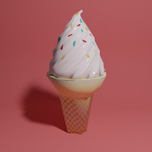 3D model ice cream low poly VR / AR / low-poly | CGTrader