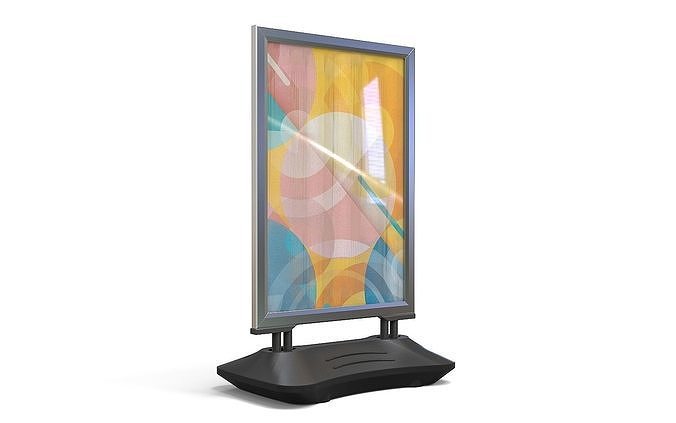 pavement sign water base street sign advertisement 3D model | CGTrader