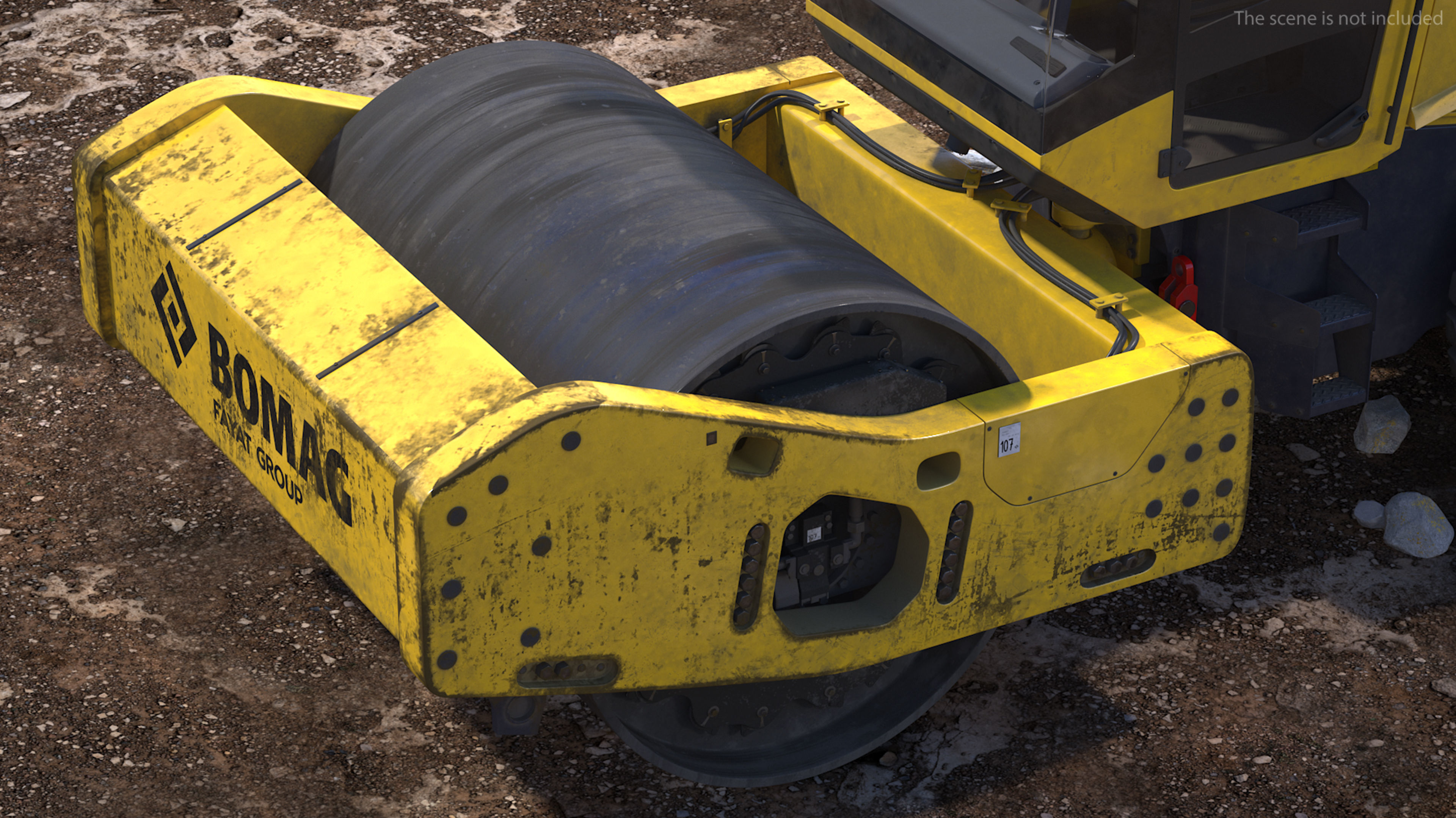 BOMAG BW226 DH5 Single Drum Compactor Dirty 3D model | CGTrader