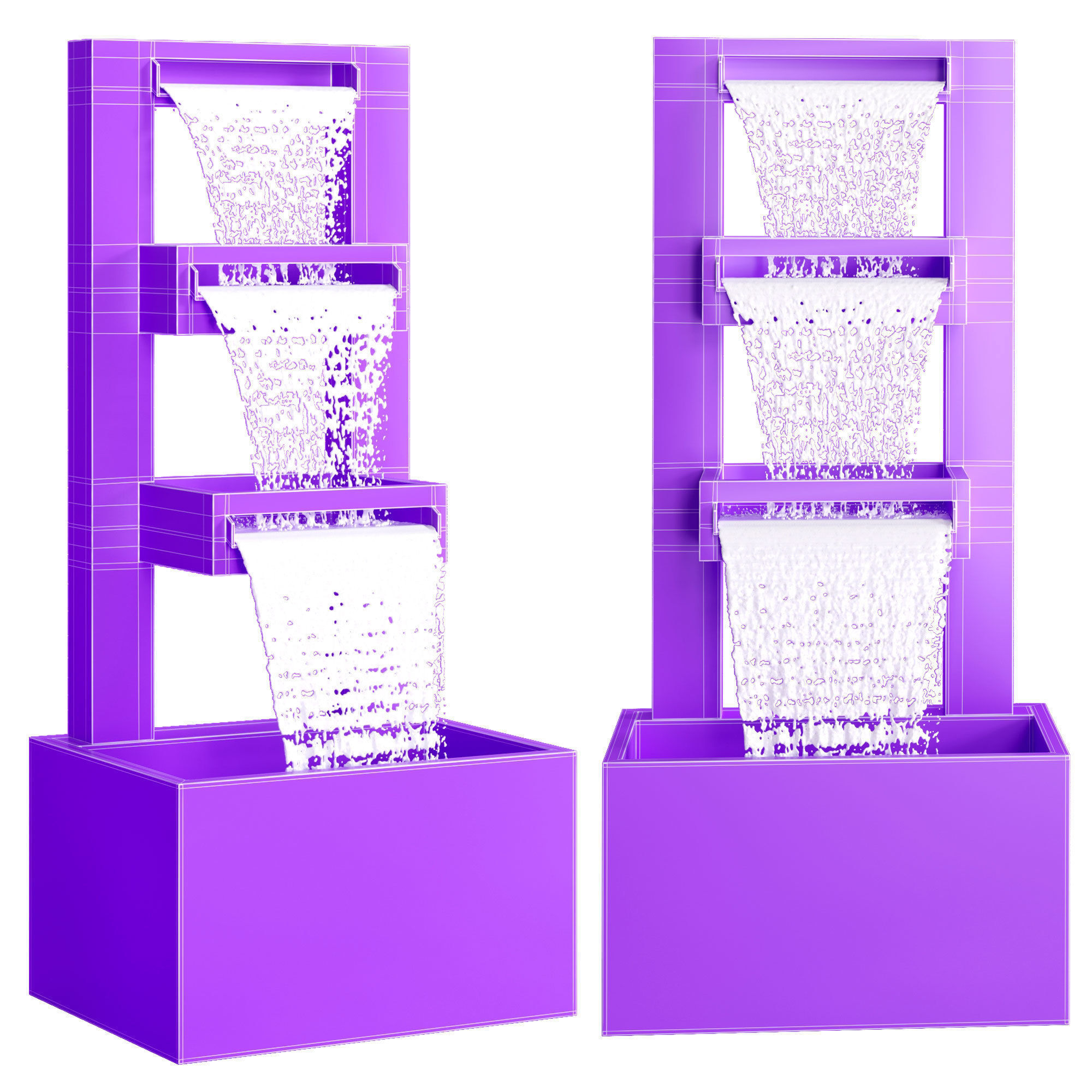 Georgetown Metal Tiered Waterfall Fountain 3D model | CGTrader