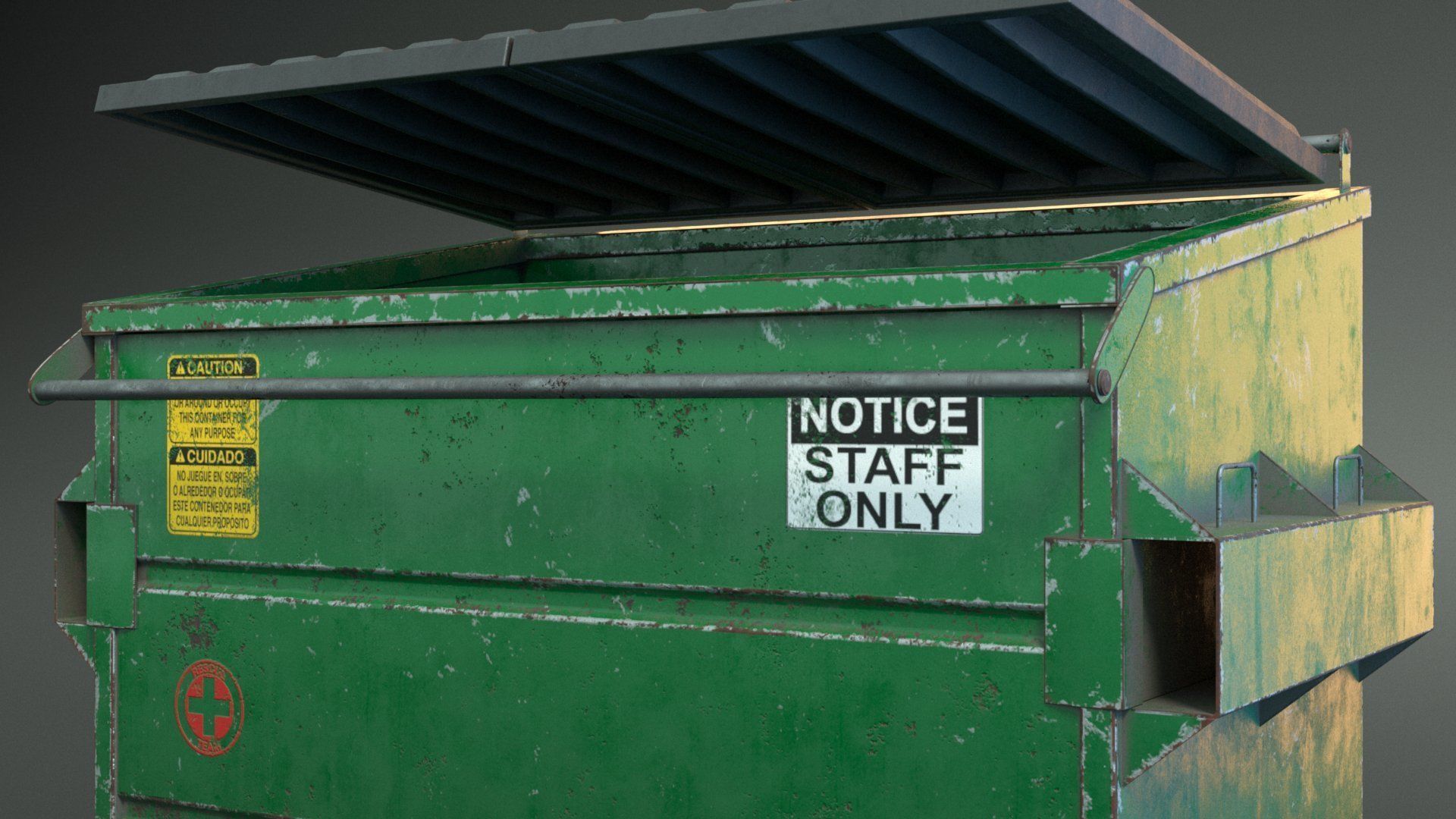 3D model Dumpster garbage can on wheels VR / AR / low-poly | CGTrader