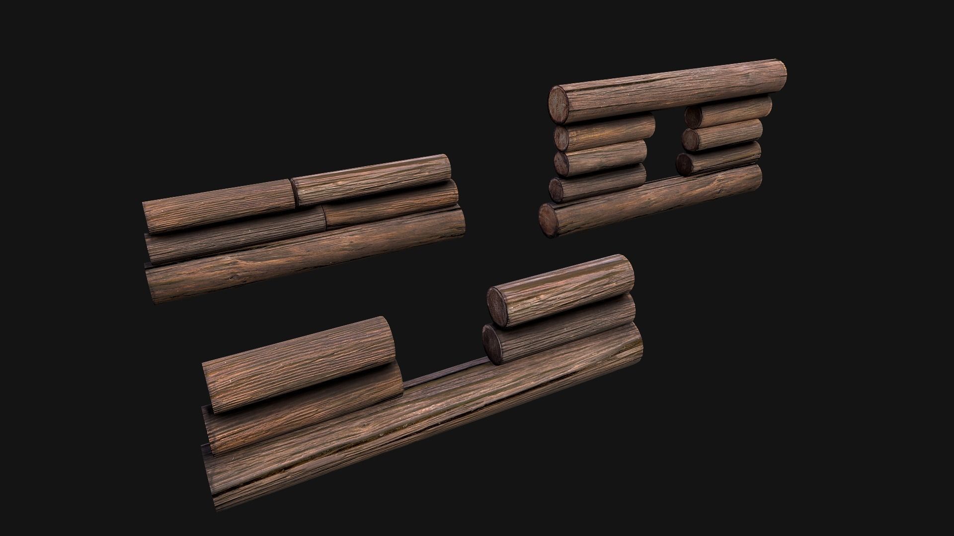 3D model Medieval Wooden Fort Castle Constructor VR / AR / low-poly ...