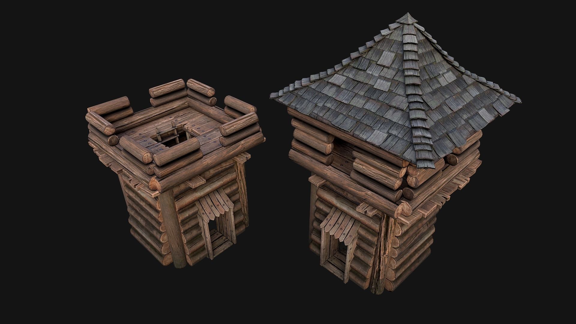 3D model Medieval Wooden Fort Castle Constructor VR / AR / low-poly ...