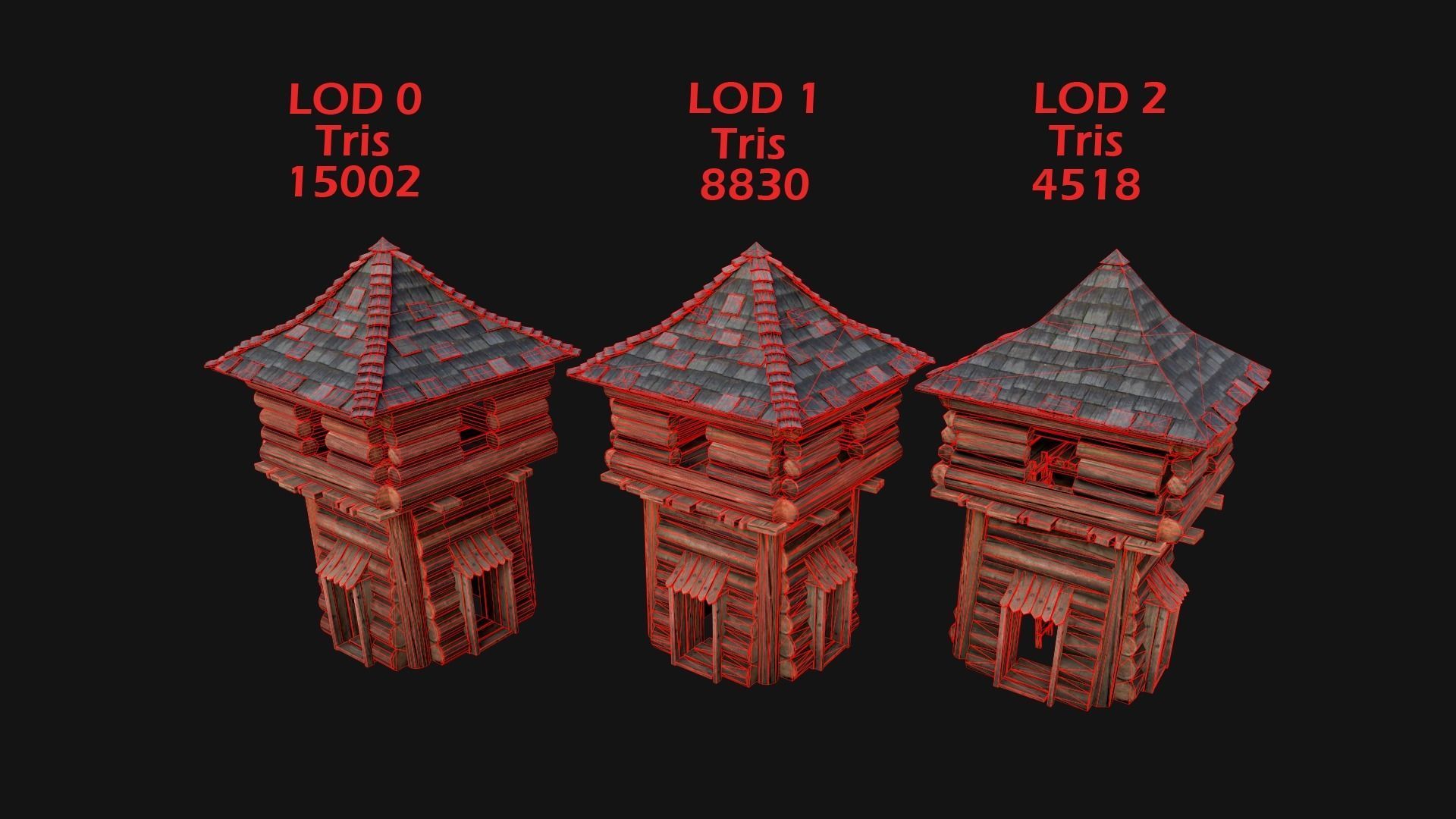 3D model Medieval Wooden Fort Castle Constructor VR / AR / low-poly ...