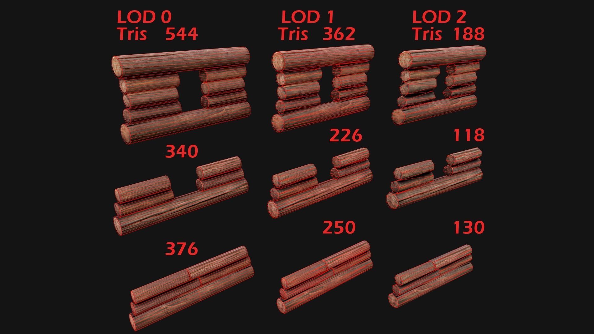 3D model Medieval Wooden Fort Castle Constructor VR / AR / low-poly ...